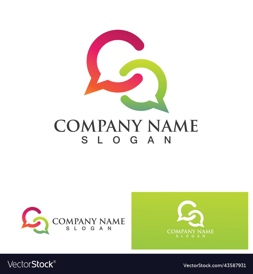 Bubble chat social template and symbol Royalty Free Vector