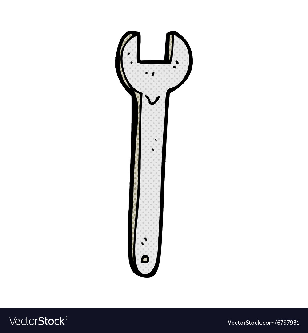 Comic cartoon spanner Royalty Free Vector Image