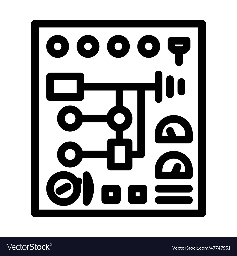Control panel tool work line icon Royalty Free Vector Image
