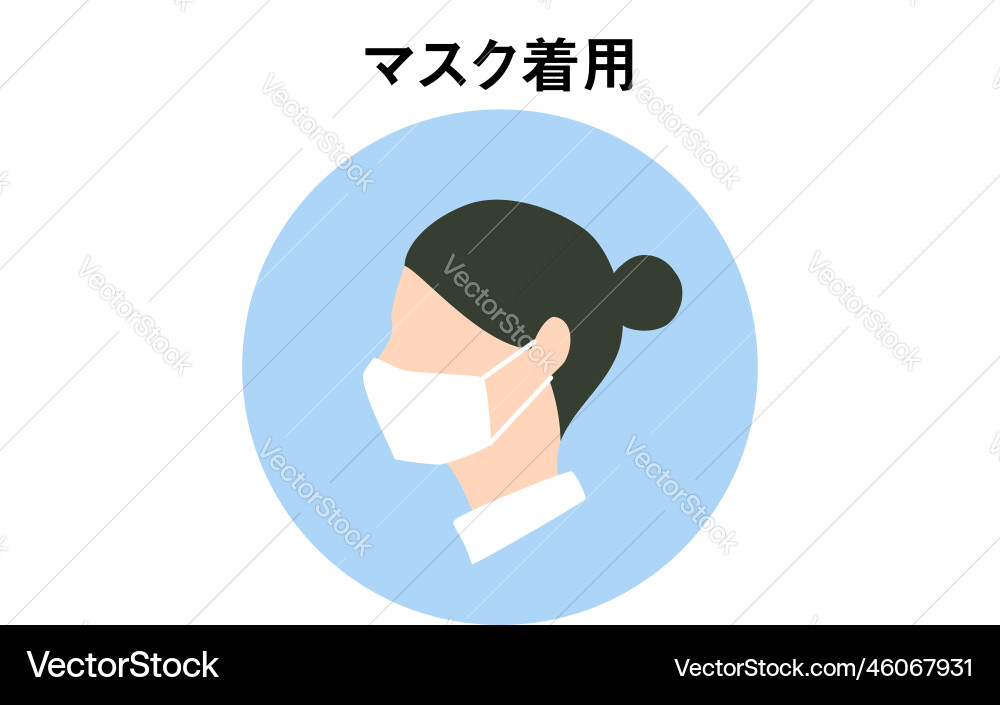 Female version mask wearing icon -translation Vector Image