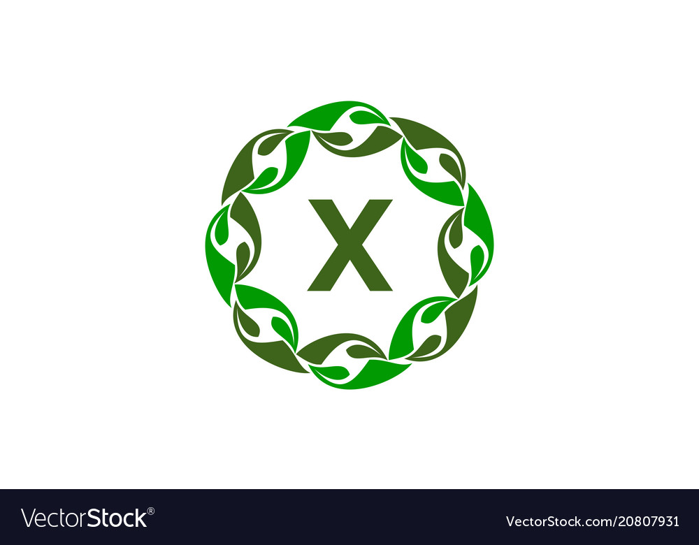 Green project solution center initial x Royalty Free Vector
