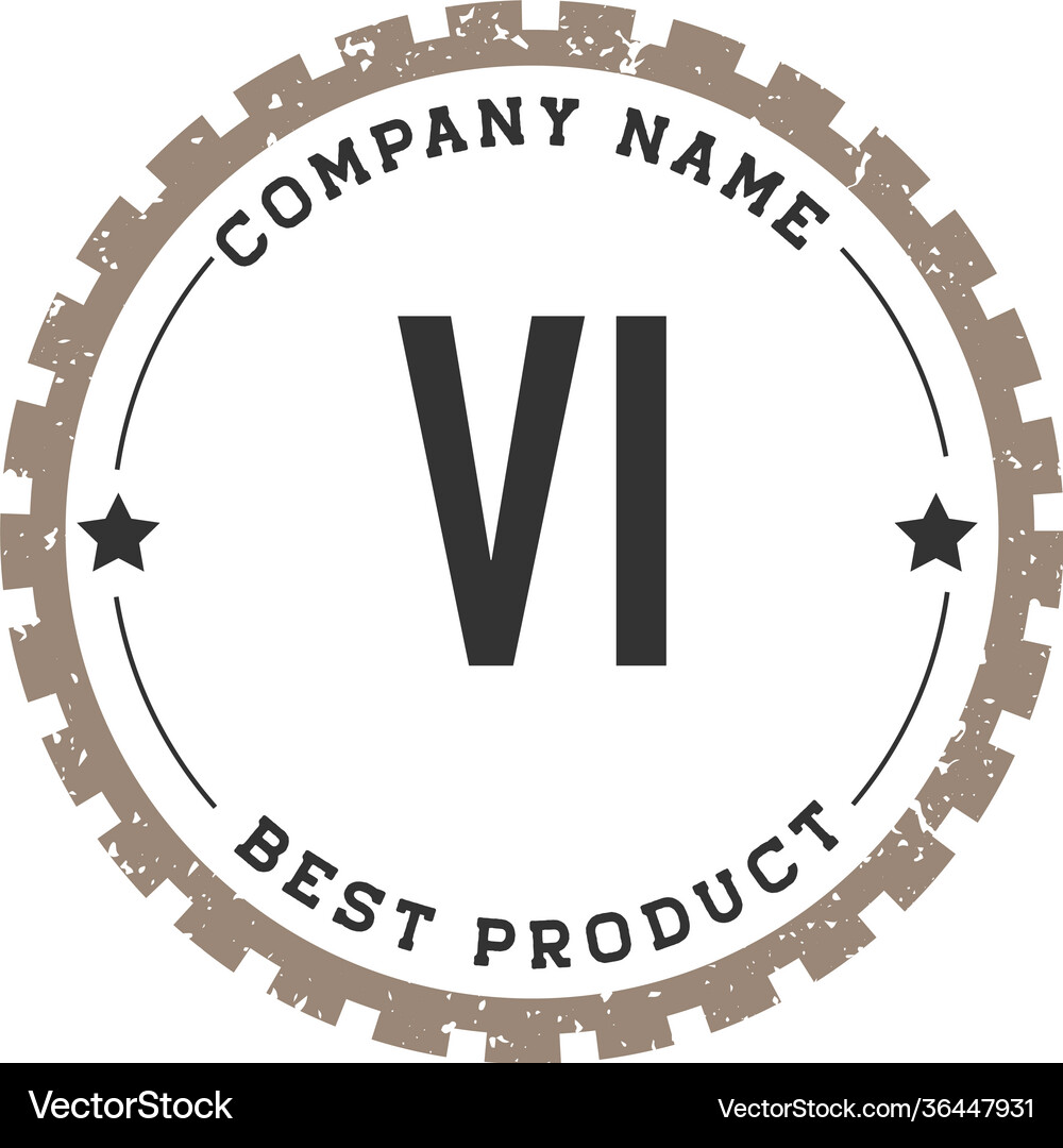 Initial letter vi gear vintage logo concept Vector Image