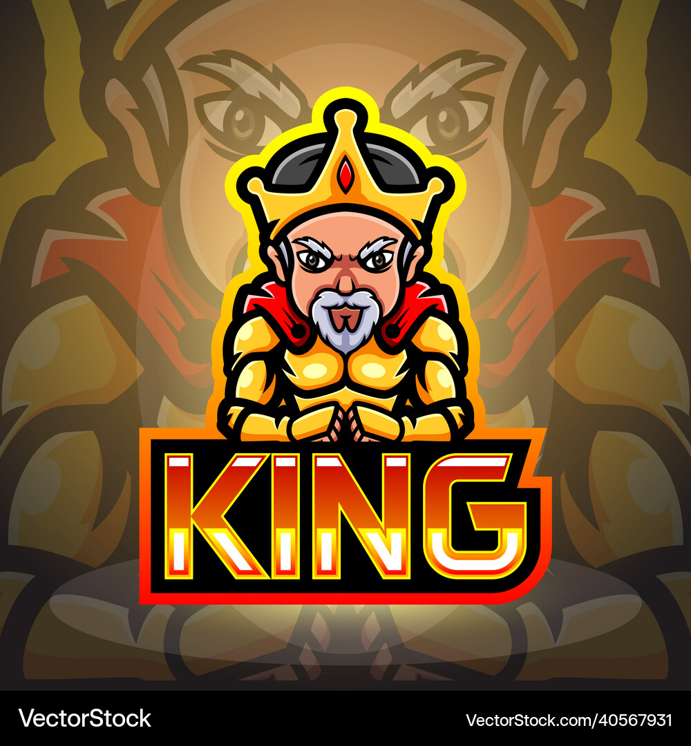 King esport logo mascot design Royalty Free Vector Image
