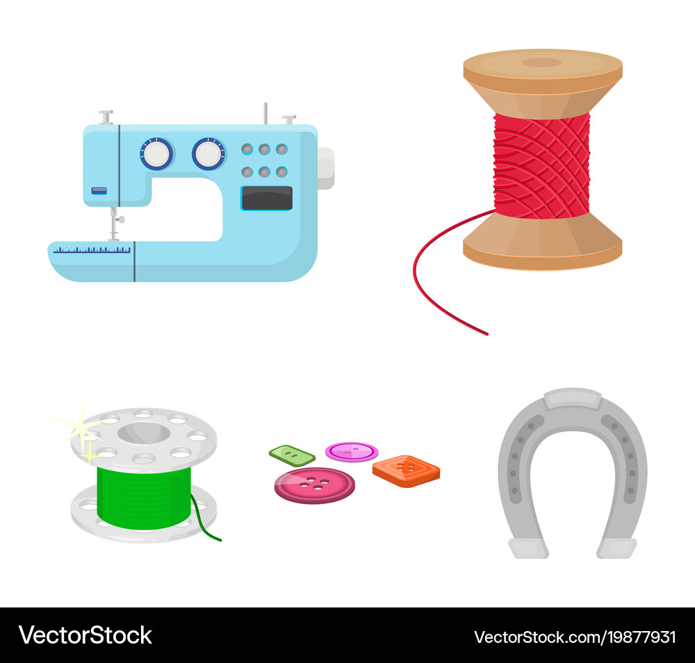 Thread reel sewing machine bobbin pugwitz Vector Image