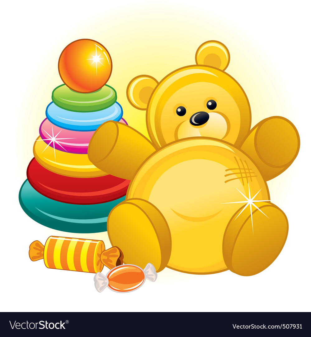 Toys and teddy bear Royalty Free Vector Image - VectorStock
