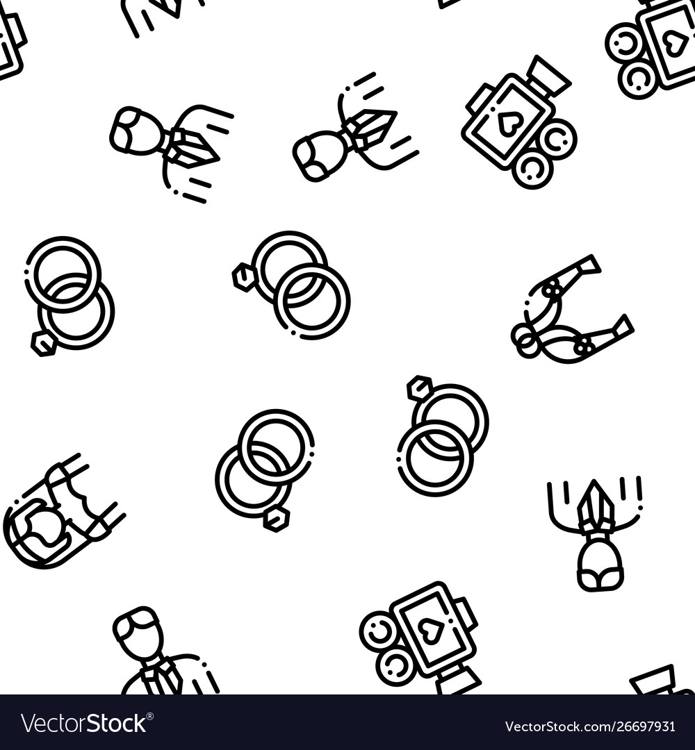 Wedding seamless pattern Royalty Free Vector Image