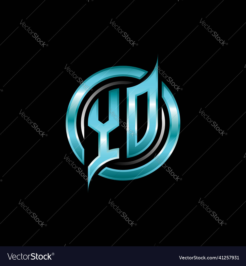 Yo initial monogram logo circle rounded Royalty Free Vector