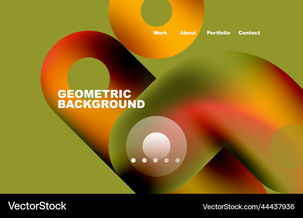 Circles and round shapes landing page abstract Vector Image