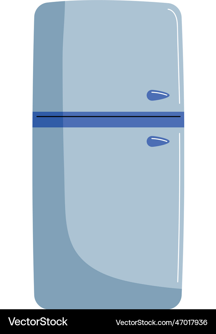 Cool design steel fridge frozen freshness inside Vector Image