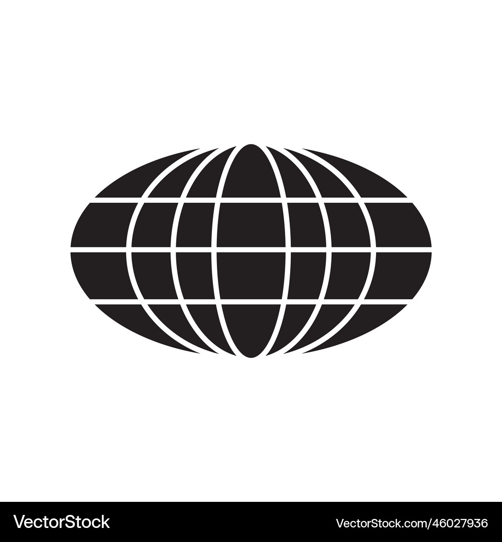 Global oval icon symbol on white background Vector Image