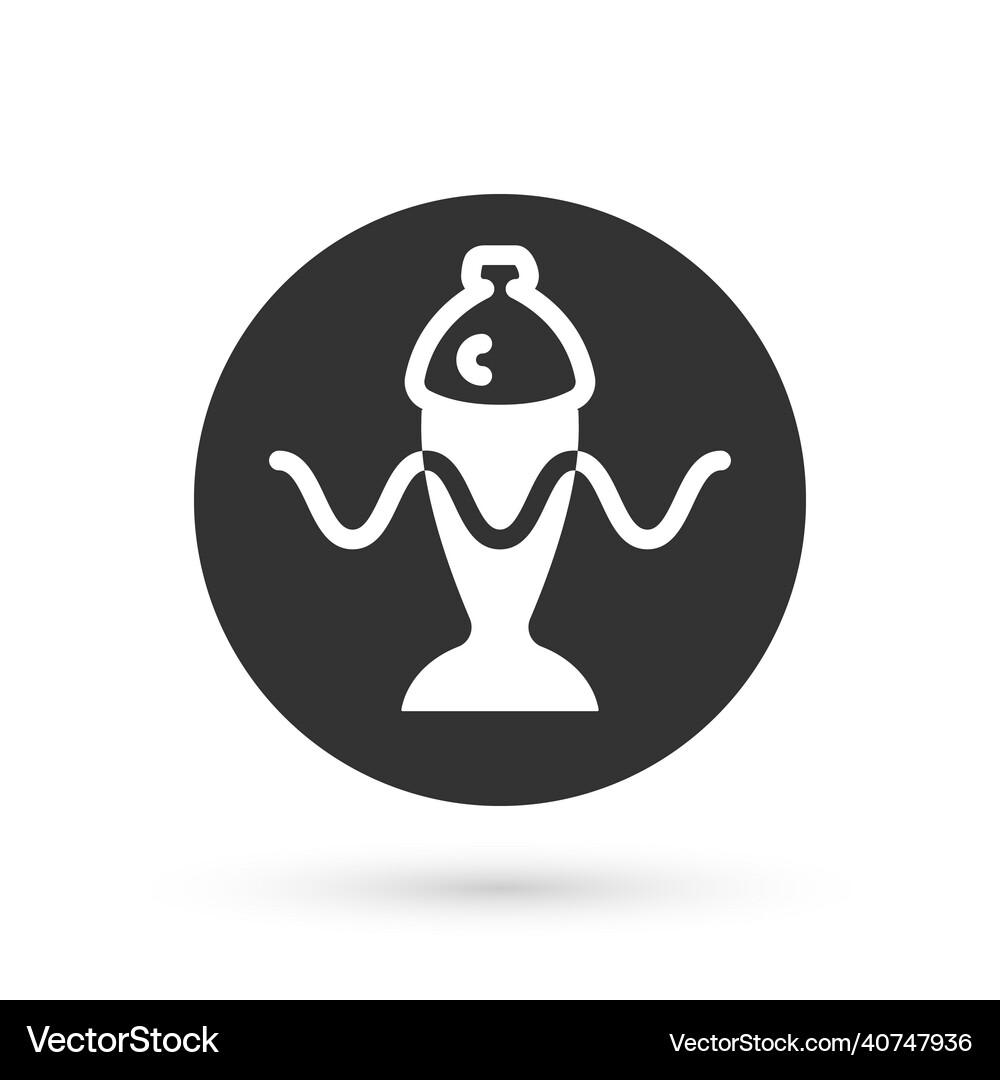 Grey served fish with soy sauce on a plate icon Vector Image
