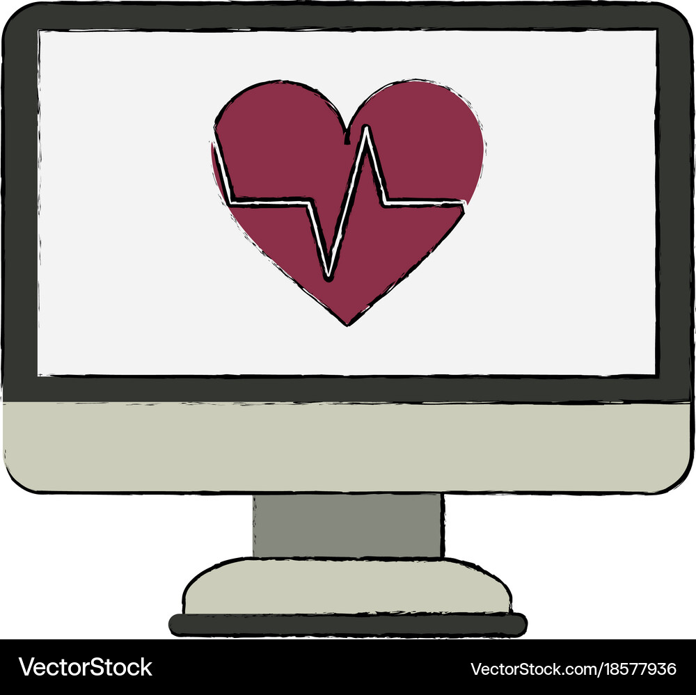 Heartbeat machine equipment Royalty Free Vector Image