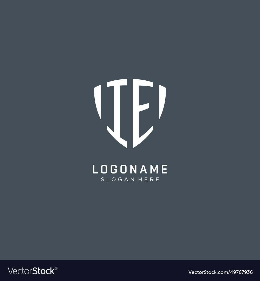 Initials ie logo shield guard shape creative Vector Image