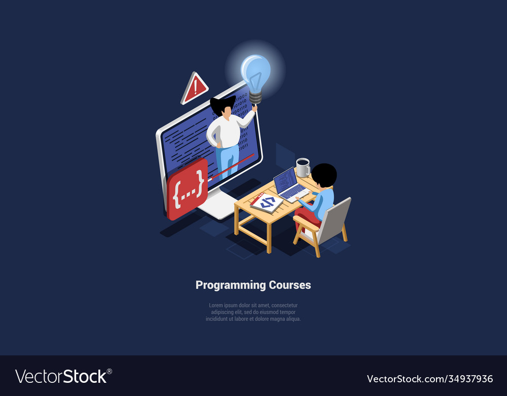 Internet programming courses Royalty Free Vector Image