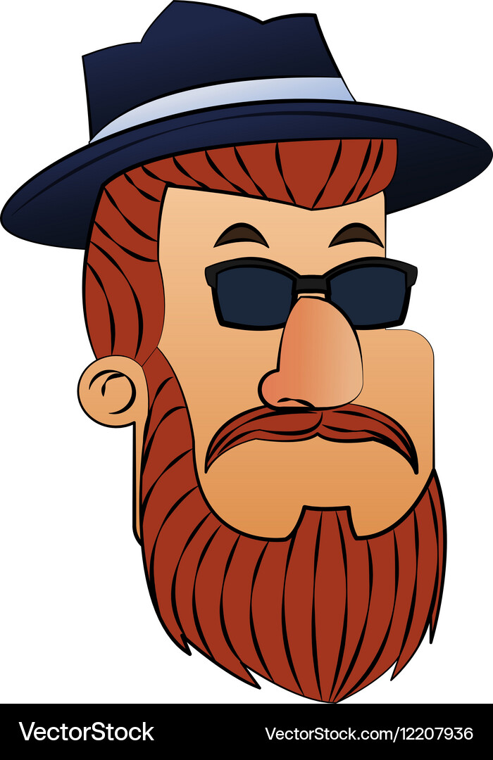 Isolated hipster man cartoon design Royalty Free Vector