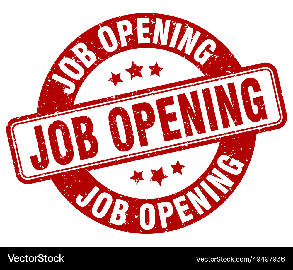 Job opening stamp label round grunge Royalty Free Vector