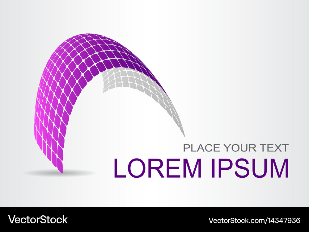 Logo stylized spherical surface with abstract Vector Image