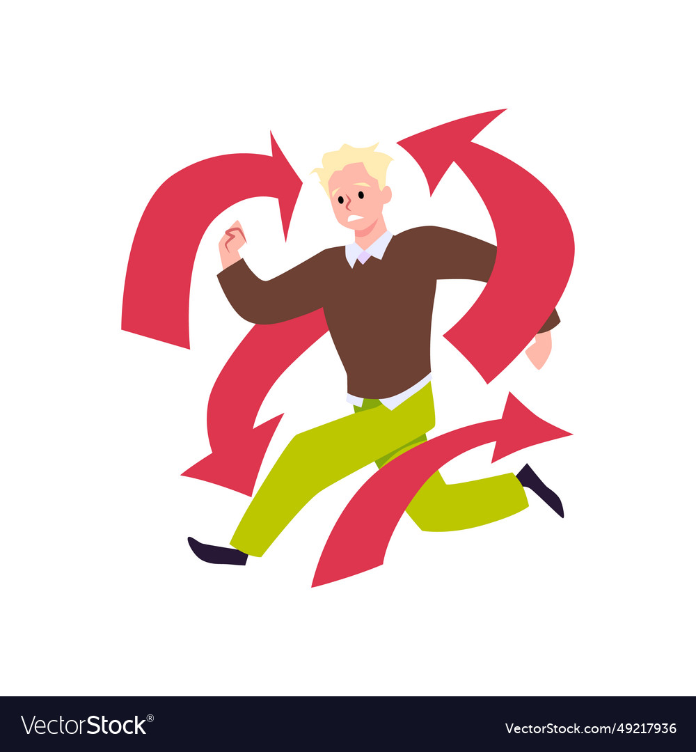 Man with adhd hyperactivity symptoms hurry Vector Image