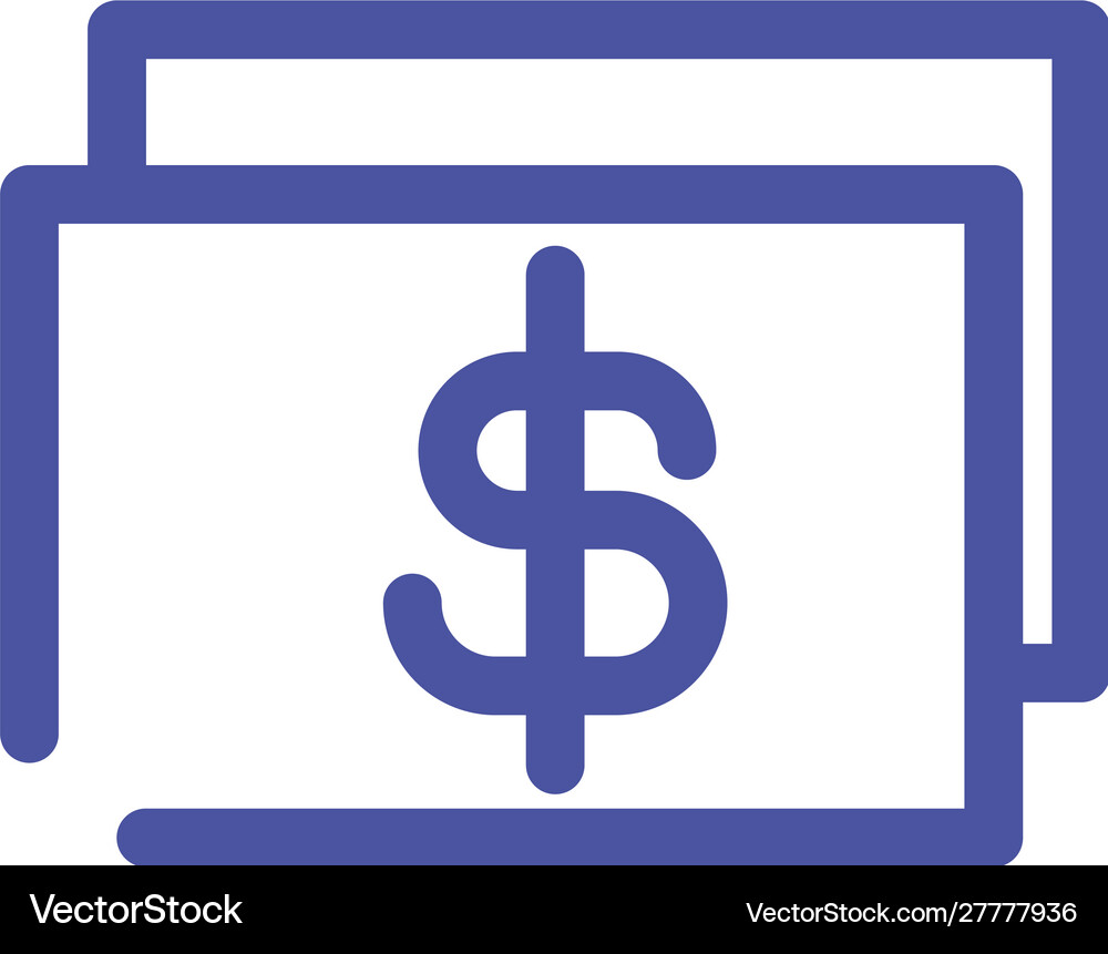 Money with symbol dollar on white background Vector Image