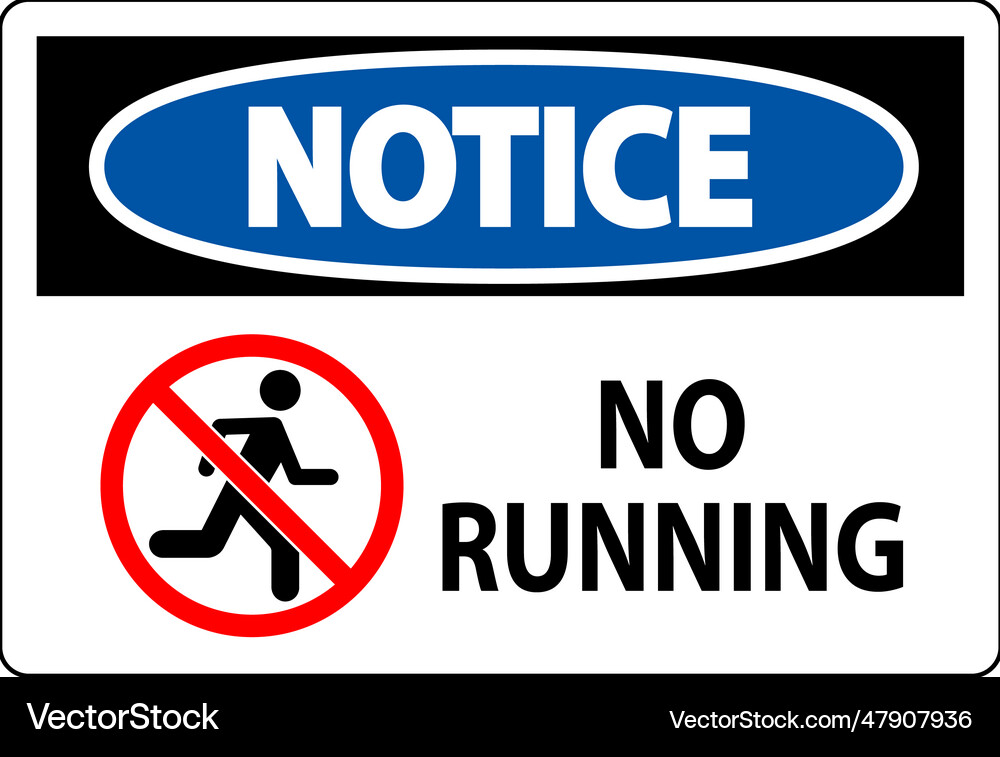 Prohibition sign no running symbol Royalty Free Vector Image