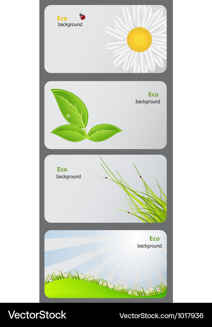 Set of nature gift cards Royalty Free Vector Image