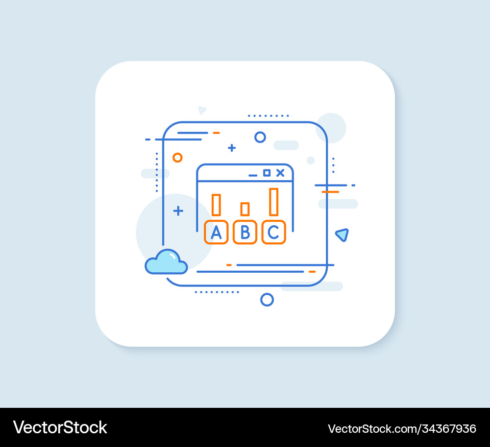 Survey results line icon best answer sign Vector Image