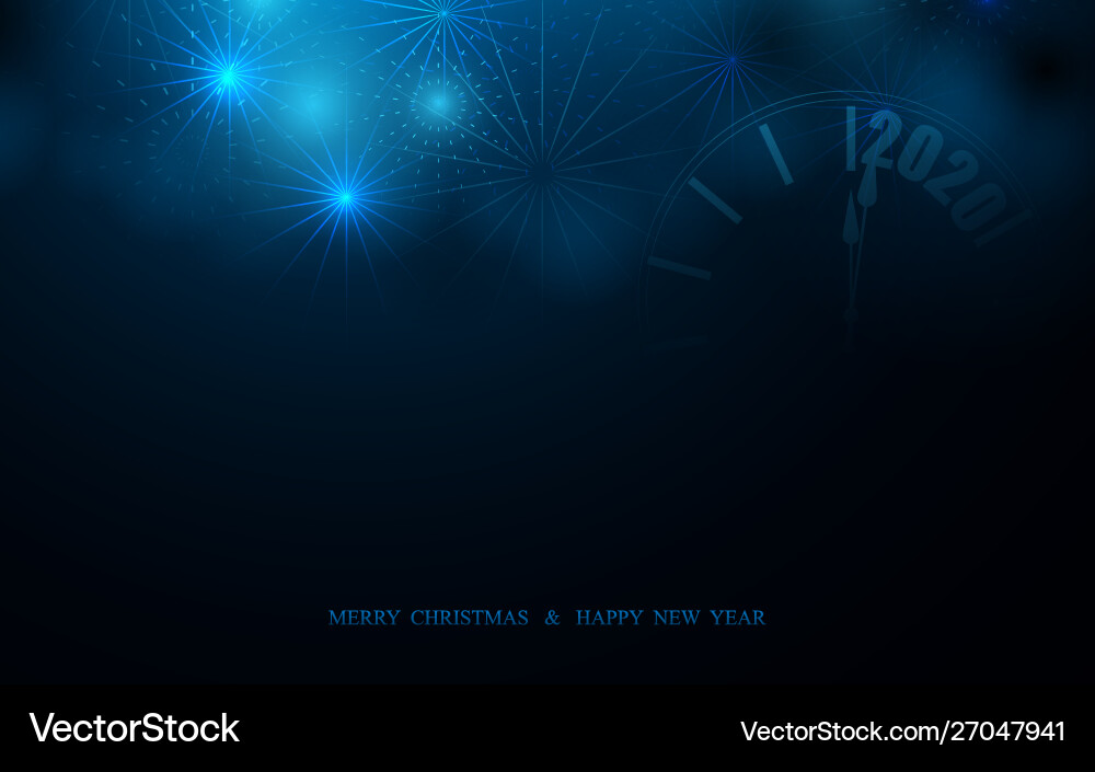 Abstract colored firework with retro style clock Vector Image