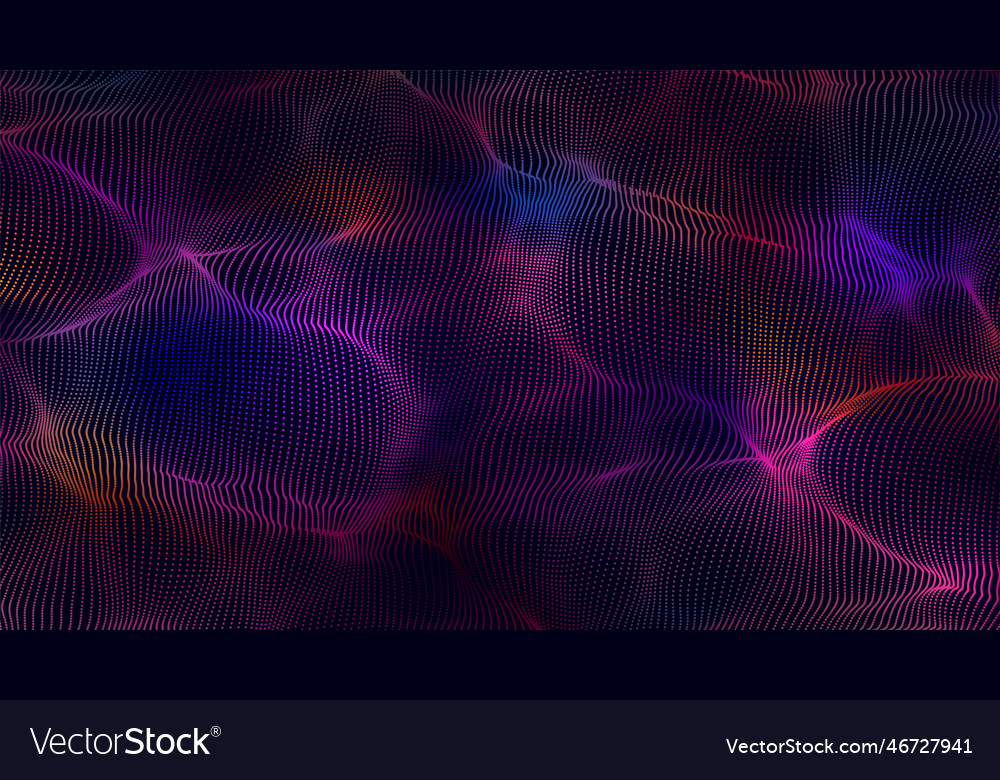 Abstract Design Of Colorful Particle Wavessmooth Vector Image