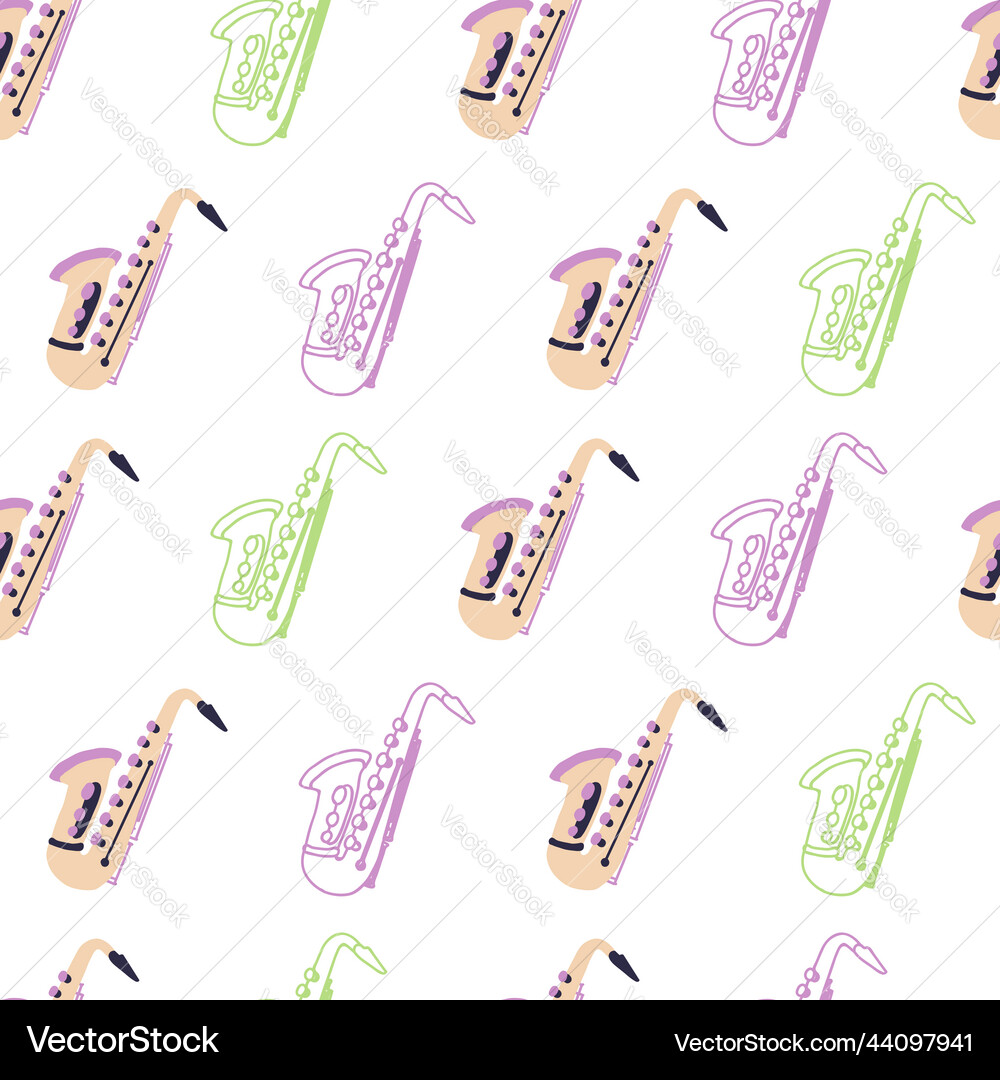 Abstract saxophone pastel color palette graphic Vector Image