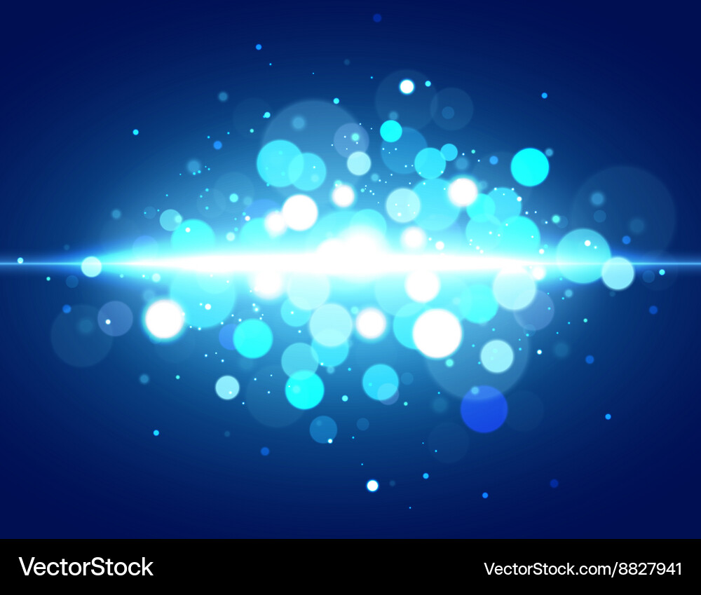 Blue bokeh magic bokeh background with light Vector Image