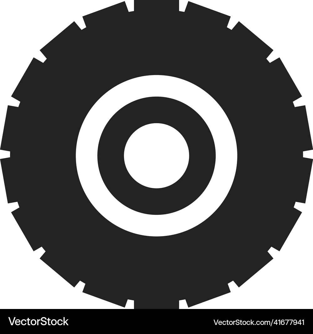 Car tire and wheel icon flat style eps Royalty Free Vector