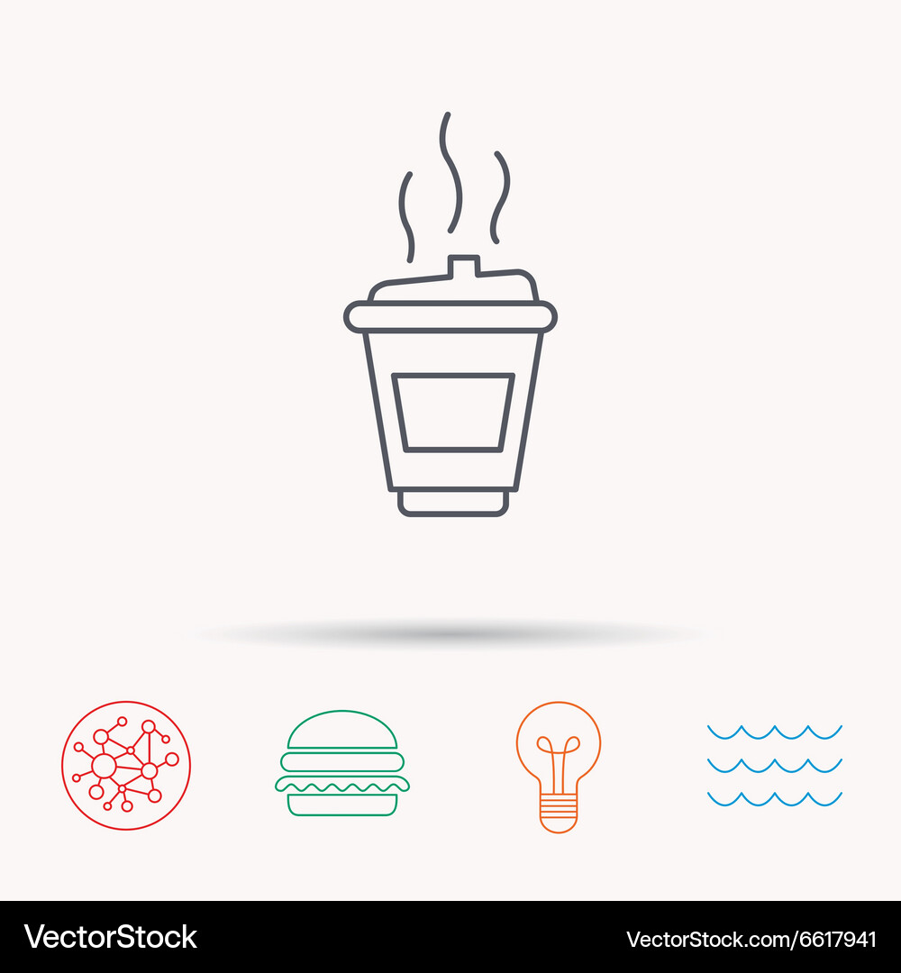 Coffee icon takeaway glass sign Royalty Free Vector Image