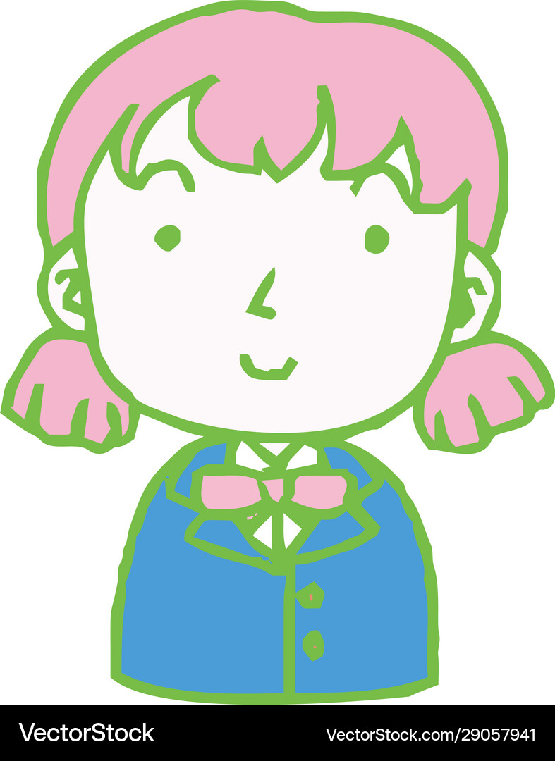 Colorful hand painted cute smiling people icon Vector Image