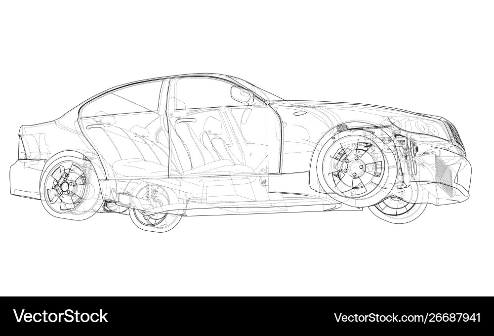 Concept car rendering 3d Royalty Free Vector Image