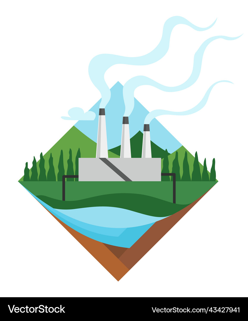 Generation energy type icon power station sign Vector Image