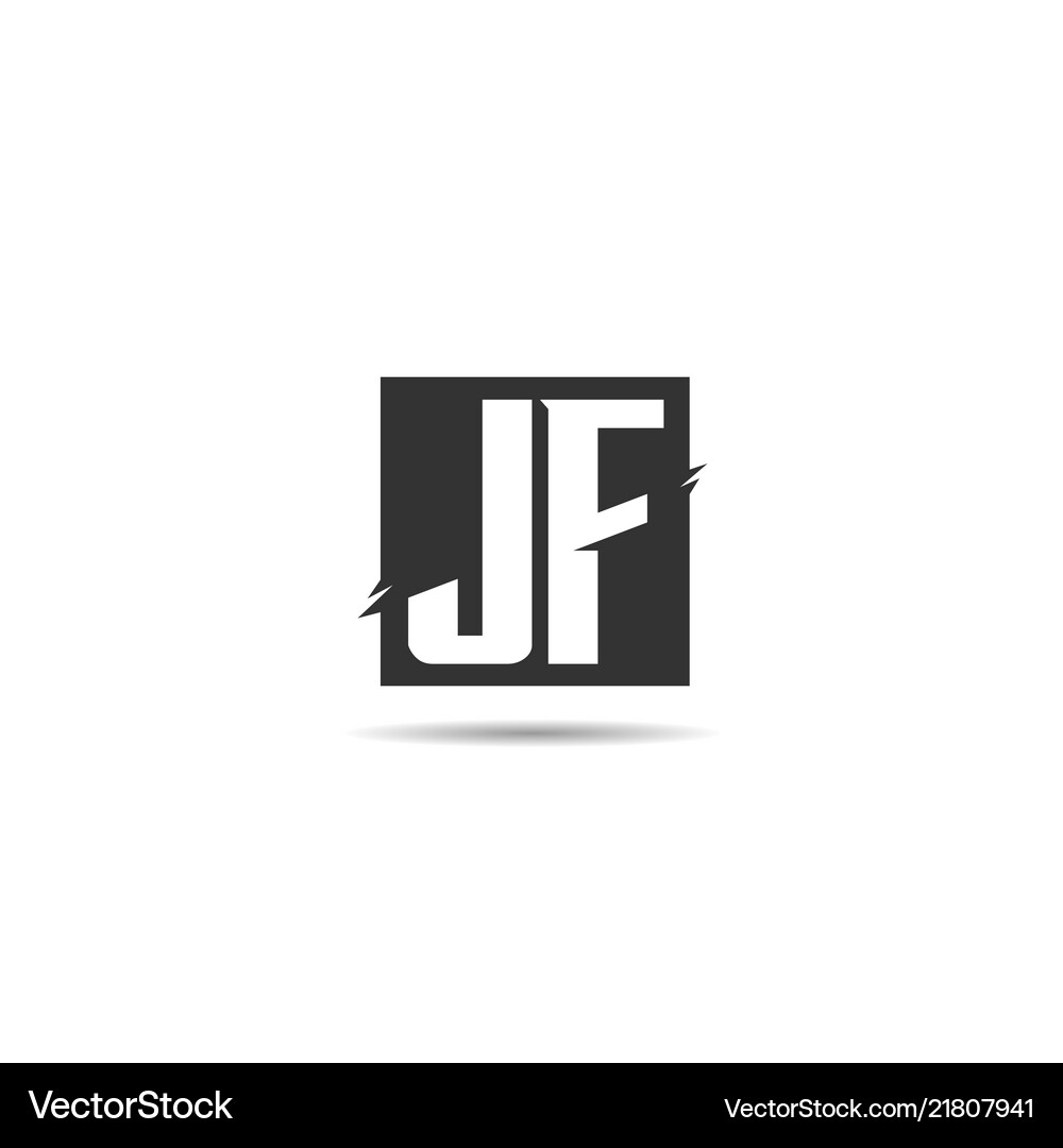 Initial Letter JF Logo Concept Royalty Free Vector Image