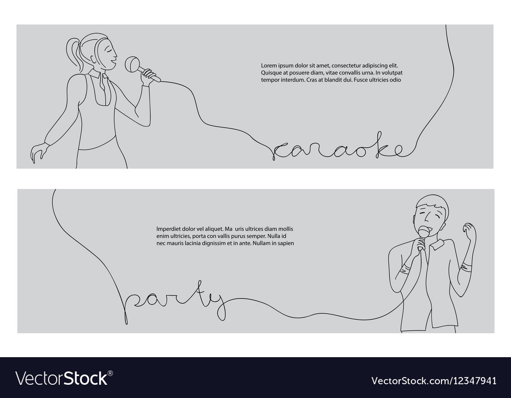 Man And Woman Singing Into Microphone Royalty Free Vector