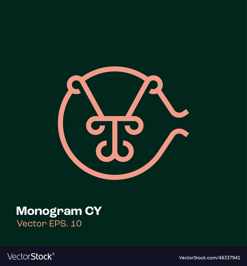 Monogram logo cy Royalty Free Vector Image - VectorStock