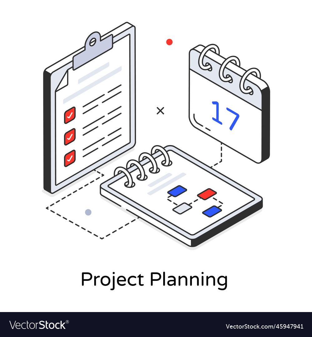 Project planning Royalty Free Vector Image - VectorStock