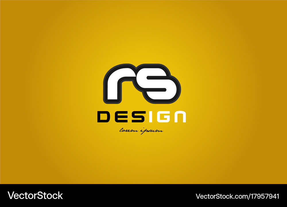 Rs r s alphabet letter combination digit white Vector Image