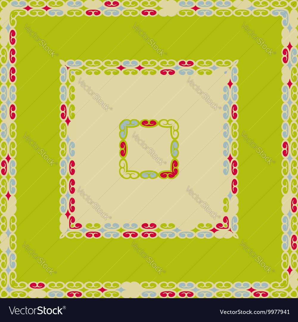 Square pattern design with curves and swirls Vector Image