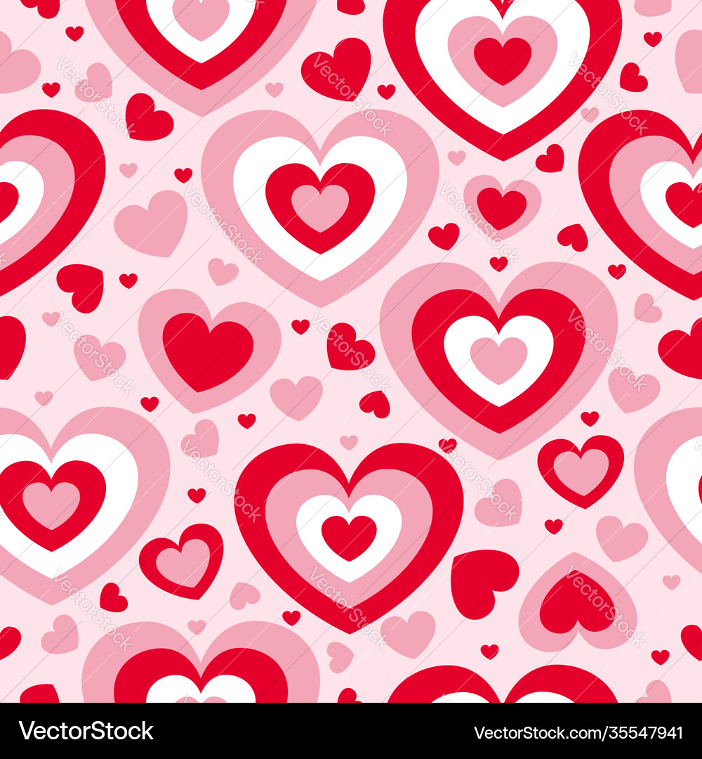 St valentines day seamless pattern with red Vector Image