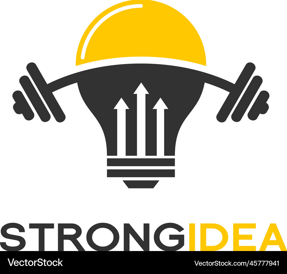 Strong idea or creative logo template Royalty Free Vector