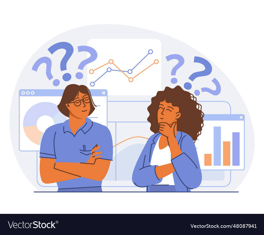 Thinking managers solving a problem Royalty Free Vector