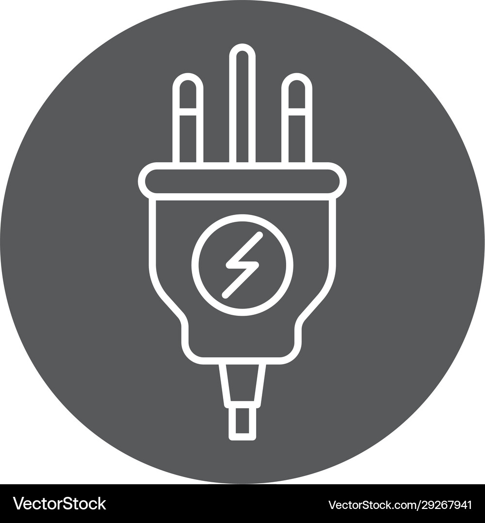 Uk electric plug icon symbol isolated on white Vector Image