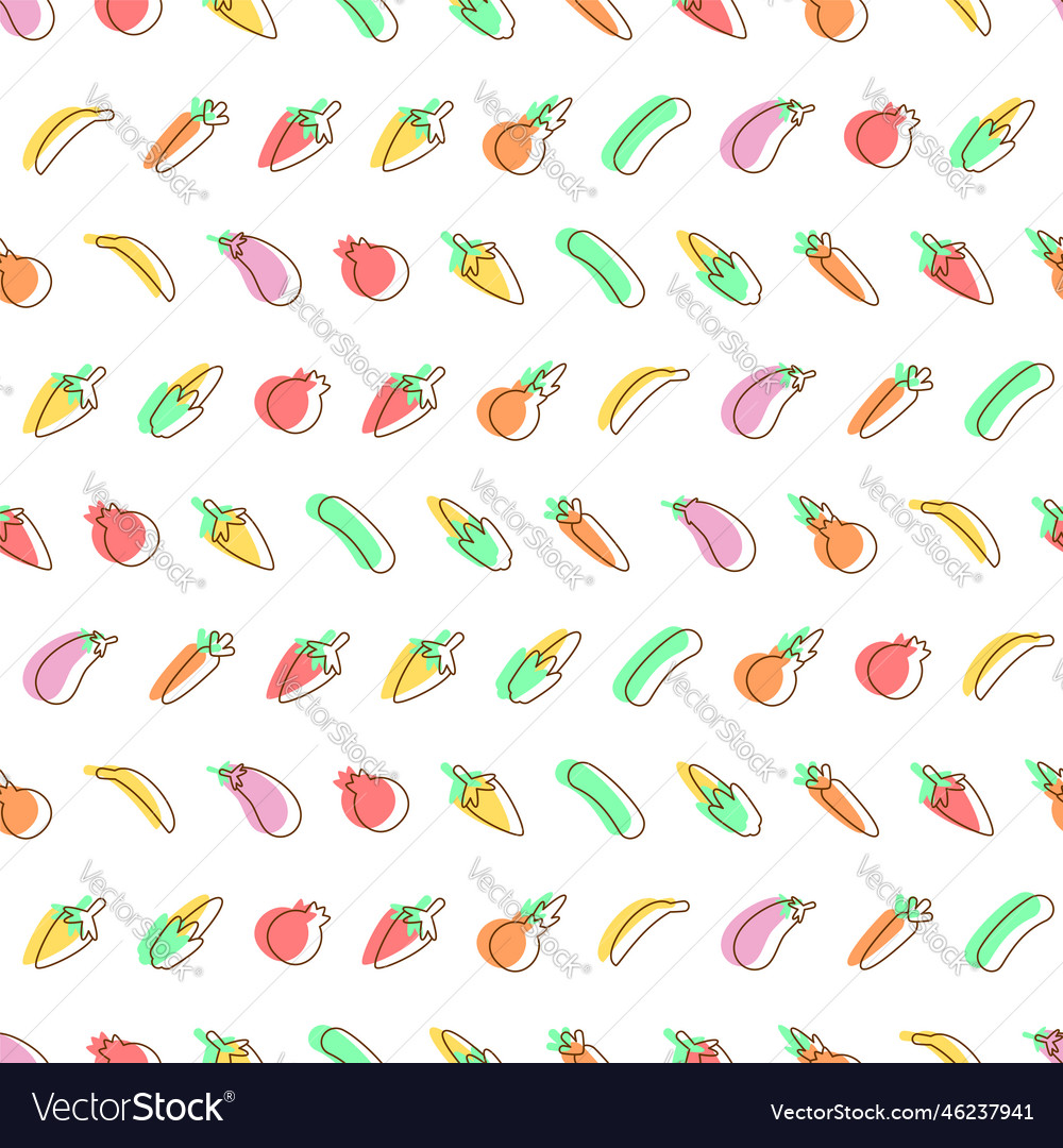 Vegetables pattern seamless vegetarian pattern Vector Image