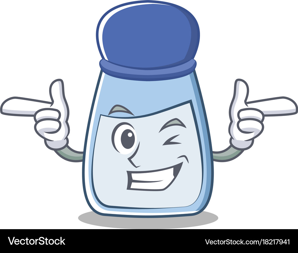 Wink salt character cartoon style Royalty Free Vector Image
