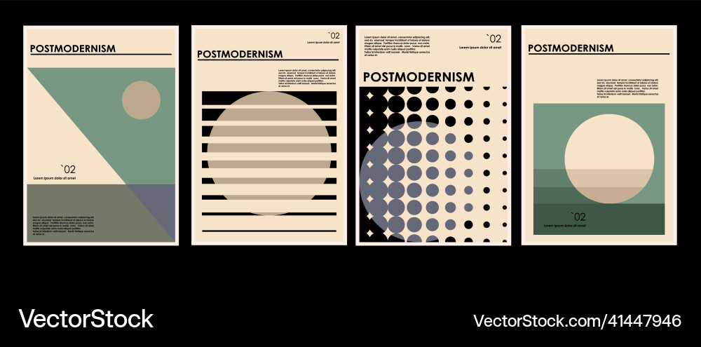 Artworks posters inspired postmodern Royalty Free Vector