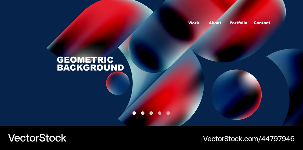 Colorful metallic geometric shapes minimal Vector Image