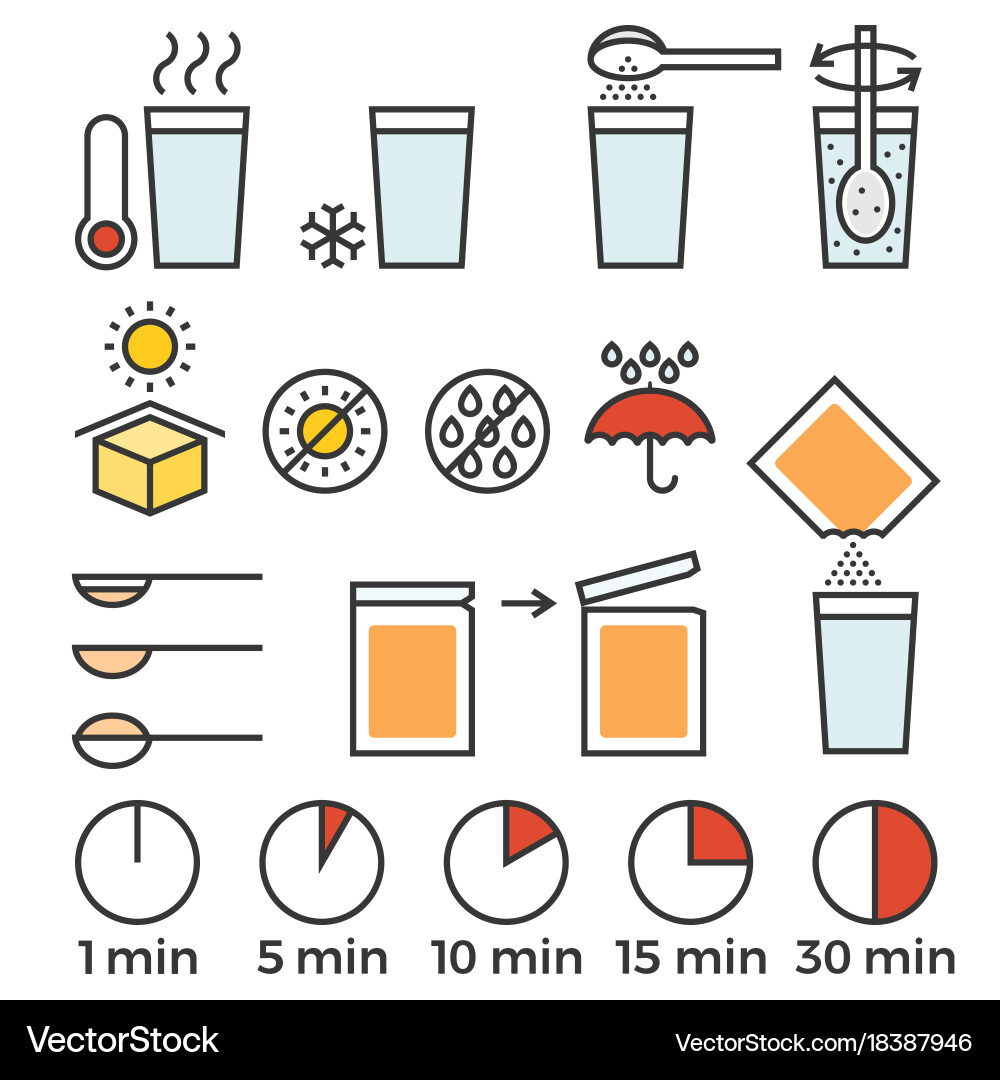Cooking sign instruction for manual on packing Vector Image